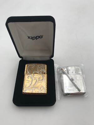 (Used) Zippo Armor Case Classic Arabesque Gold Silver Plating 5-Sides ...