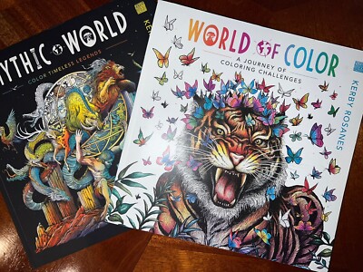 World Of Color & Mythic World by Kerby Rosanes Coloring Books Set ...