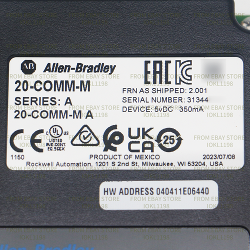 20-COMM-M PowerFlex Architecture Class DPI Modbus/TCP Adapter New Allen ...