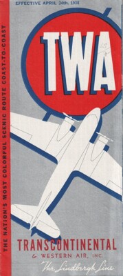 TWA Transcontinental & Western Air timetable 1938/04/24 | eBay