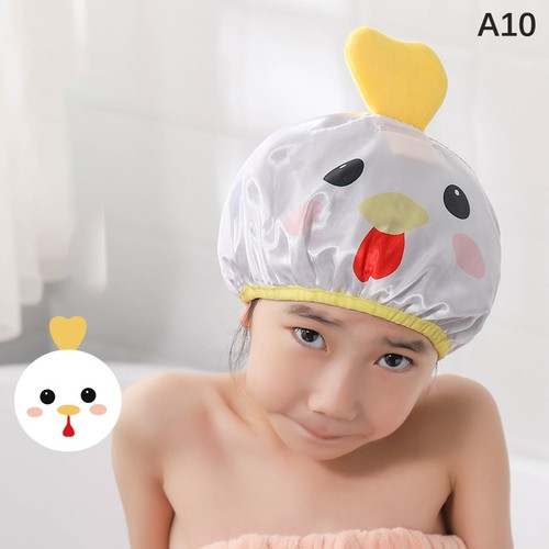 Cartoon Thick Waterproof Bath Hat Double Layer Shower Hair Cover ...