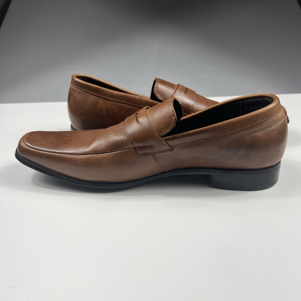Stacy Adams Men's Loafer Shoes Size 8M Cognac Slip-Ons Square Toe | eBay