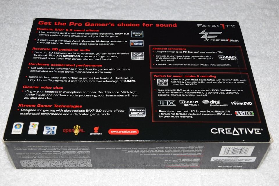 Creative Sound Blaster X-Fi Titanium Fatality Professional Series PCIe ...