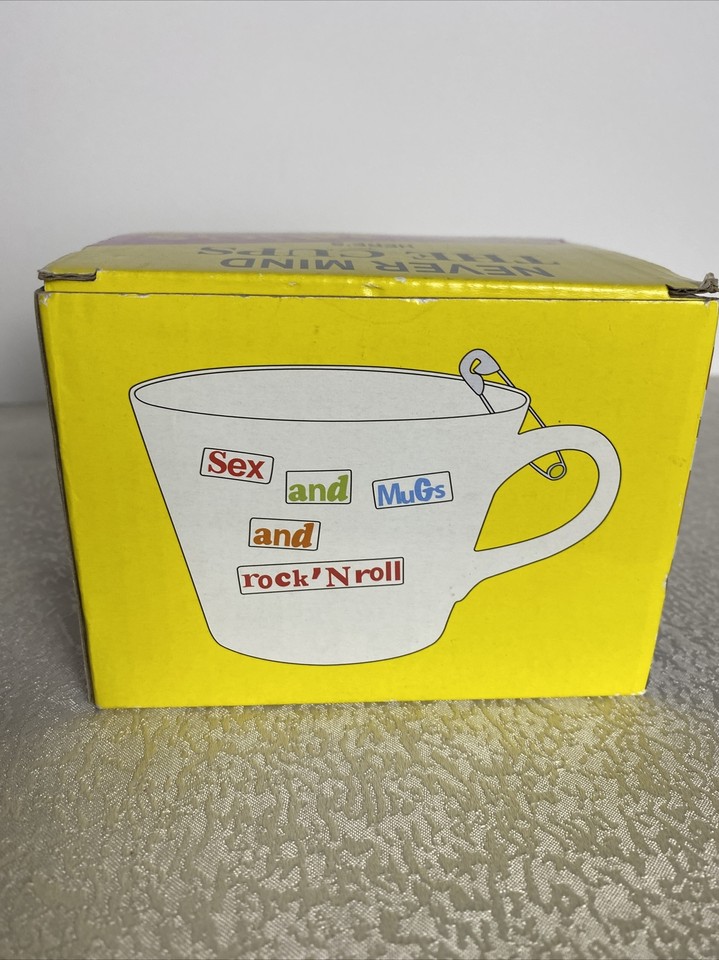 PUNK MUG W/ SAFETY PIN SEX PISTOLS GOD SAVE THE TEA QUEEN CUP NEW ...