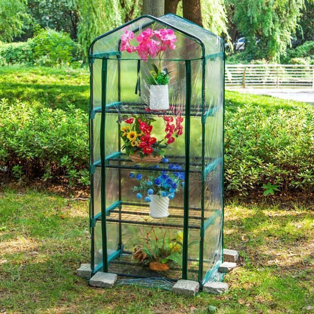 4Tier Small Greenhouse Bag Garden Plant Cover Only Clear PVC Plastic ...