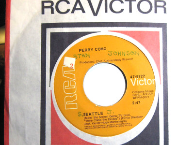 PERRY COMO * 45 * Seattle * 1969 * VG/VG+ USA ORIGINAL Vinyl Press on ...