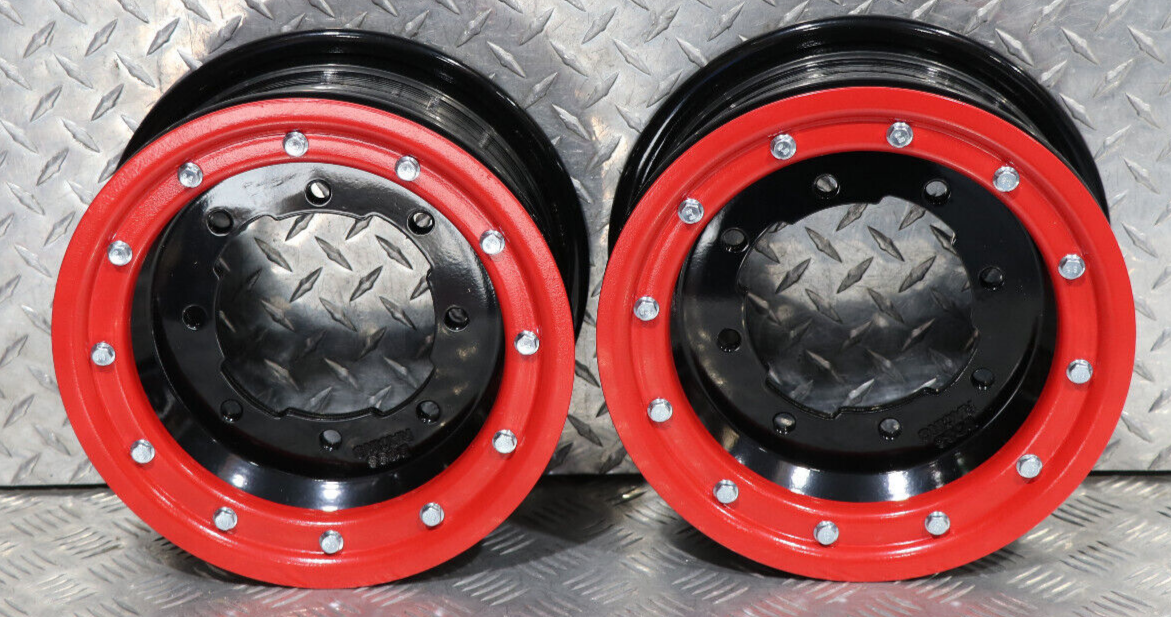 HONDA YAMAHA BANSHEE RAPTOR YFZ TRX BEADLOCKS ATV 10X5 FRONT BLACK RED ...