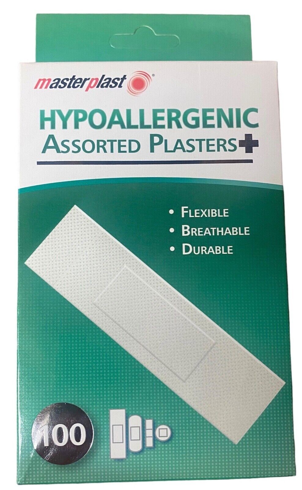 Hypoallergenic Plasters 100 Assorted Sizes For First Aid Master plast ...