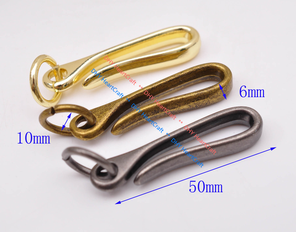 5pc Heavy Quality KeyChain Pocket Key Chain Clip Fish U Hook Antique ...