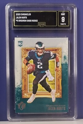 2020 Panini Chronicles Gridiron Kings JALEN HURTS RC Graded GMA 9 MINT ...