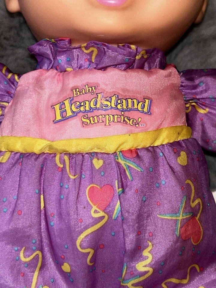 Vintage 1995 Baby Headstand Surprise 14” Doll! Toy Biz Weighted Head ...