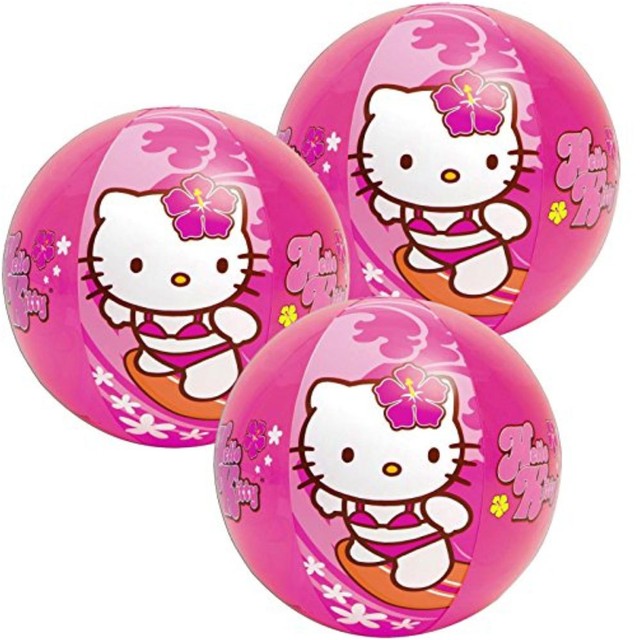 x10 INTEX HELLO KITTY KIDS Girl Inflatable Pool 20" Beach Balls Toy ...