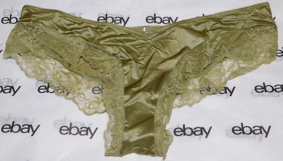 NEW Victoria's Secret Bombshell Plunge Bra Green Satin 38D & Cheeky Set ...