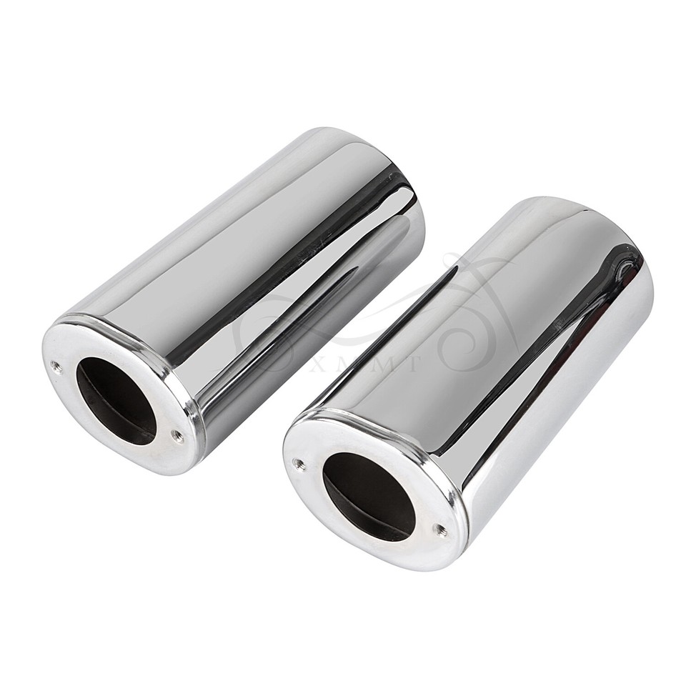 Chrome Fork Boot Slider Cover Cow Bells For Harley Street Glide Road ...