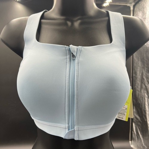 All in motion 34DD light blue front zip high support sport bra. NWT ...