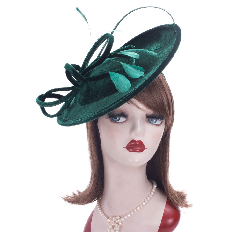 Elegant Womens Loop Velvet Wedding Occasion Church Fascinator Headpiece ...