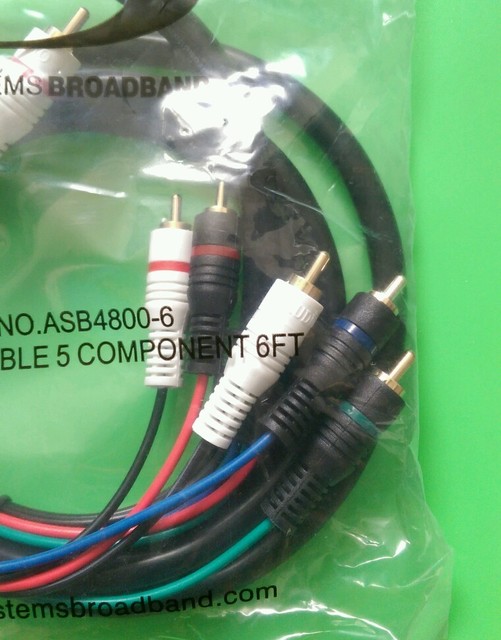 All Systems Broadband Cable 5 Component HDTV Male/male RCA 6ft 2x for ...