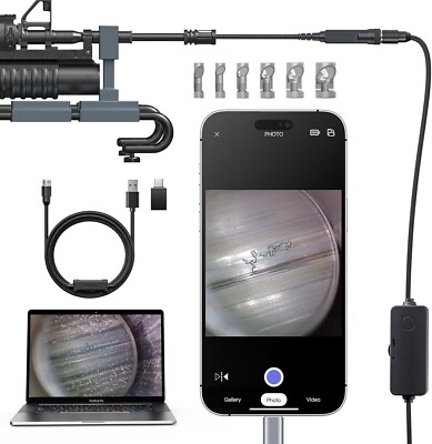 USB-C Rifle Borescope Short Focus NTG100-C Flexible Gun Barrel Camera ...