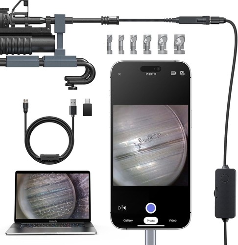 USB-C Rifle Borescope Short Focus NTG100-C Flexible Gun Barrel Camera ...