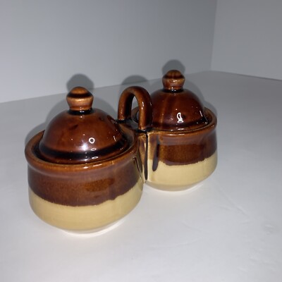 VINTAGE Relish Condiment Server Brown/Tan Ceramic Stoneware Taiwan ...