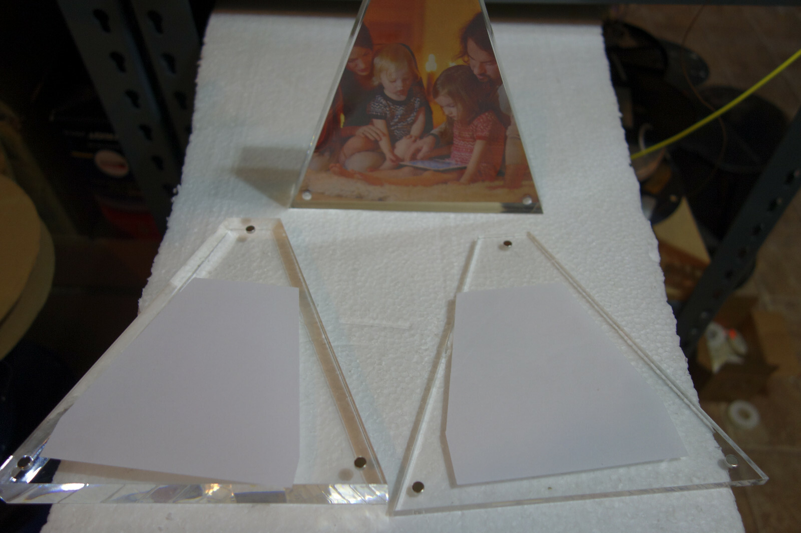 Unique Plexiglass Triangle Photo Frame, Award. or Trophy 3 point ...
