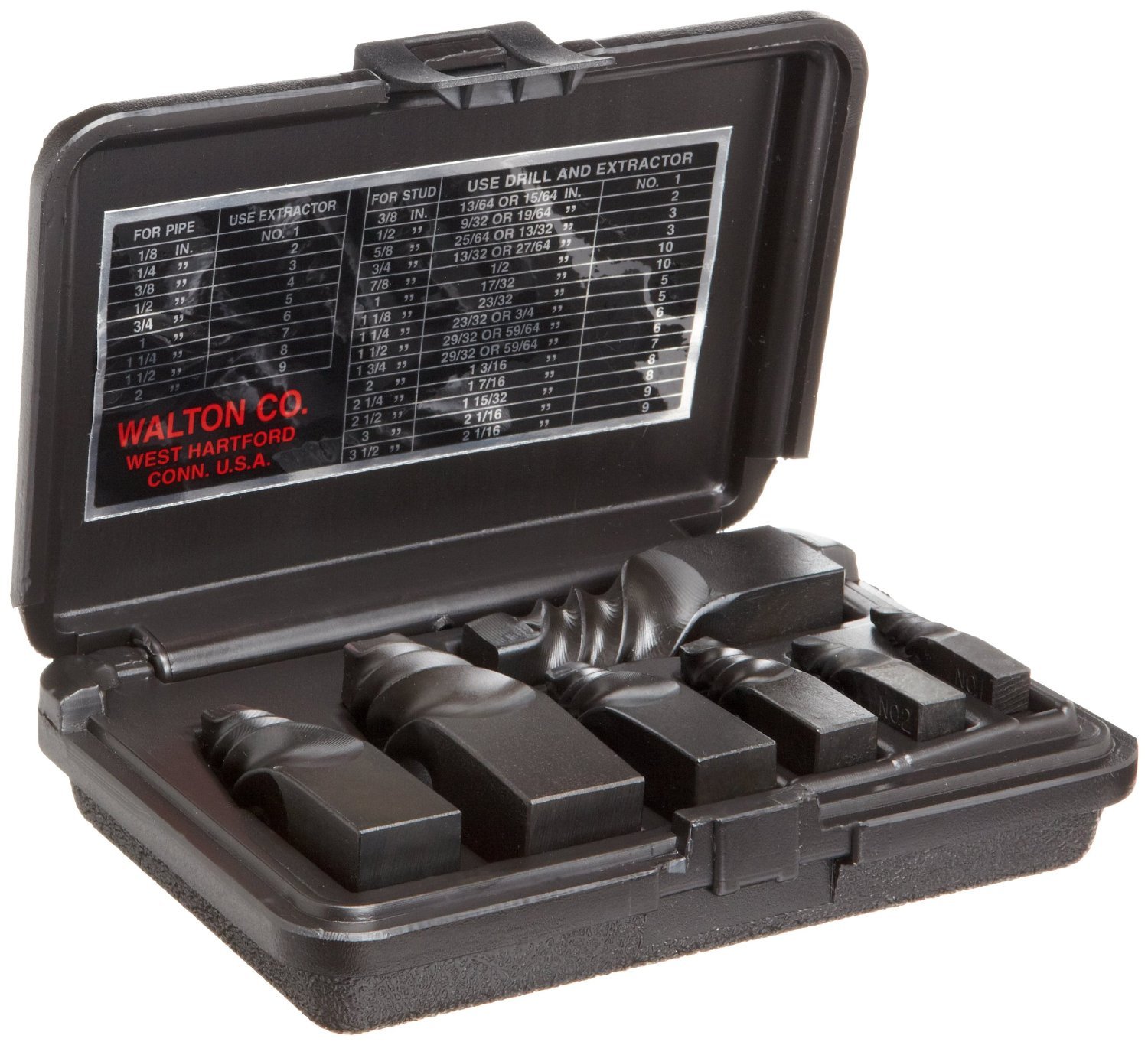 Walton 50207 7 Piece Pipe (NPT) Stud & Screw Extractor Set FREE ...