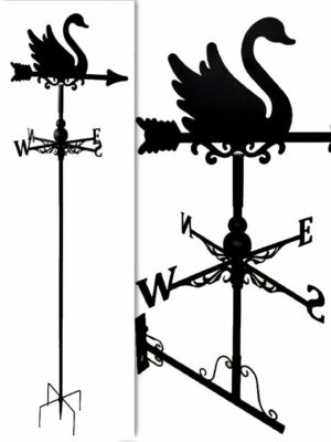 Wall mounted and Floor standing Weathervanes Steel Swan Weathervane ...