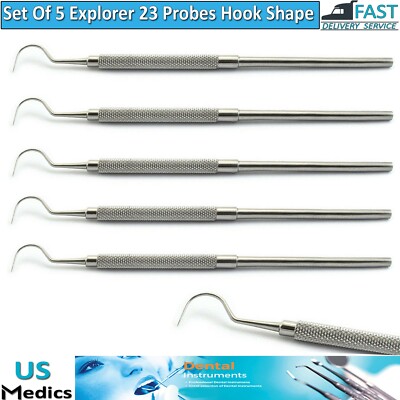 X5 Explorer 23 Hook Shape Periodontal Tooth Pick Tartar Remover Callus ...