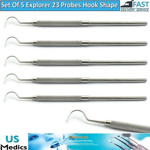 X5 Explorer 23 Hook Shape Periodontal Tooth Pick Tartar Remover Callus ...