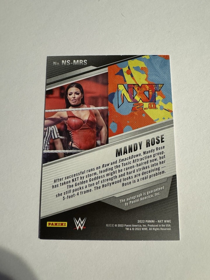 2022 Panini NXT WWE Mandy Rose NS-MRS Auto gold #10/25 signature | eBay