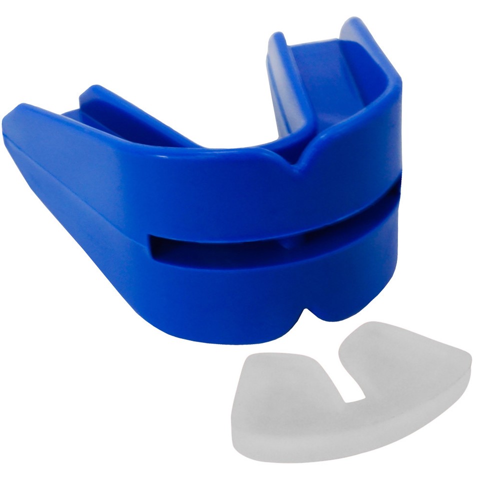 BLUE DOUBLE MOUTH GUARD w/ CASE - Meister MMA Gum Shield Boxing CUSTOM ...