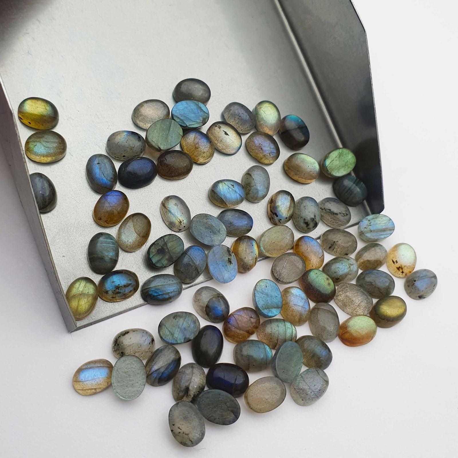 Natural Labradorite Blue Flash Cabochon Oval Gemstone Lot 95 Pcs 6*8 MM ...