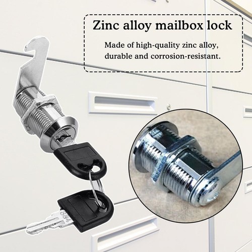 16-40mm Cam Lock Door Barrel with 2 Key Drawer Cabinet Box Mail Cupboa ...