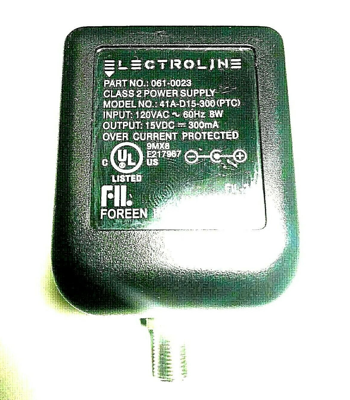 CABLE TV COAX RF DROP AMPLIFIER AC ADAPTER 15V DC POWER SUPPLY RG6 F81 ...