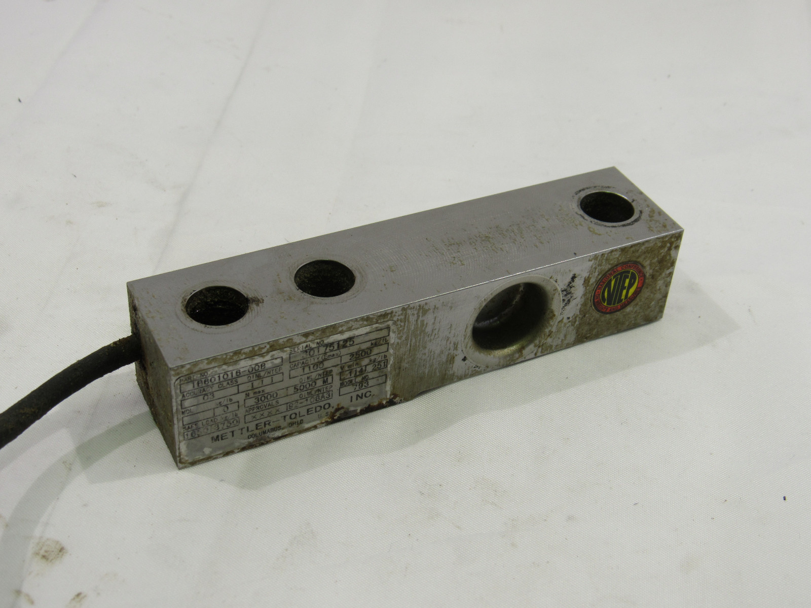 Mettler TOLEDO Load Cell Tb601016-008 C3 Accy Class 2500lb. for sale ...