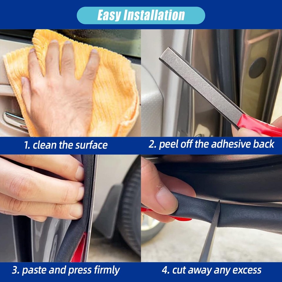 1/2inch D Shape Car Door Rubber Weather Stripping Self-Adhesive ...