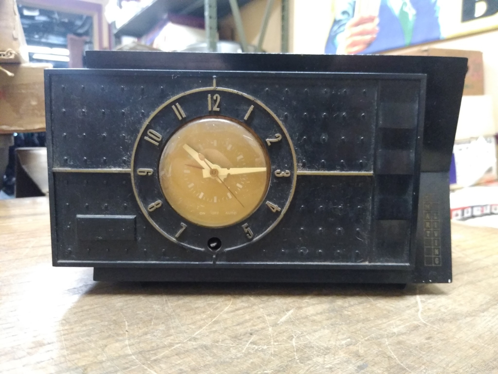 Vtg 1950's Telechron Movement Alarm Clock Tube Radio Model HKU 548A ...