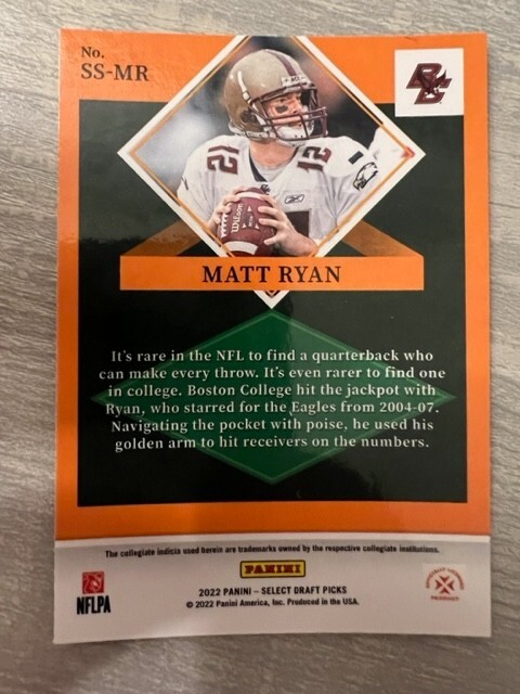 2022 Panini Select Draft Matt Ryan ( Boston College ) Select Stars #SS ...