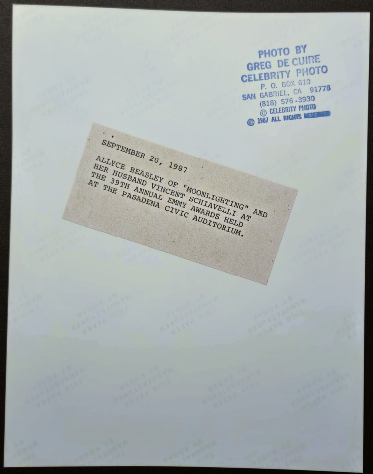 Vincent Schiavelli & Allyce Beasley (Moonlighting) 1987 Emmys 7x9 Press ...