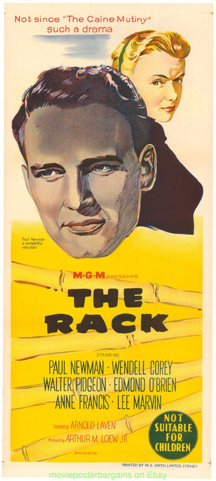 THE RACK MOVIE POSTER 1955 AUSTRALIAN 13x30 Daybill Size PAUL NEWMAN | eBay