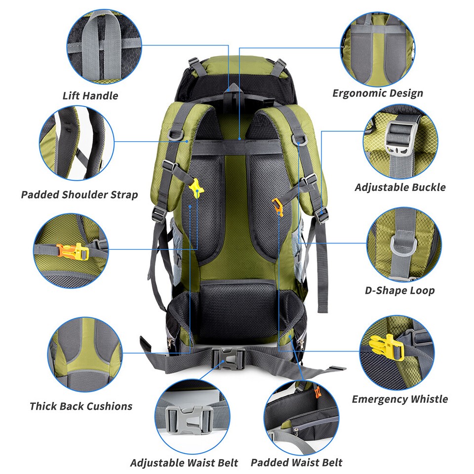 70L 90L Military Tactical Backpack Rucksack Camping Hiking Outdoor ...