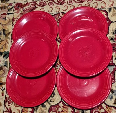 6 Fiestaware Dinner Plate 10” Fiesta Scarlet Red HLC Preowned | eBay
