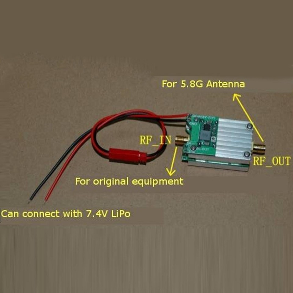 6V-23V 5.8G Signal Amplifier 5.0GHZ-6.0GHZ For Multi FPV VTX ...