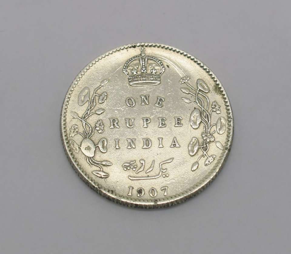 Antique Edwardian Sterling Silver Indian One Rupee Coin Dish 1907 ...