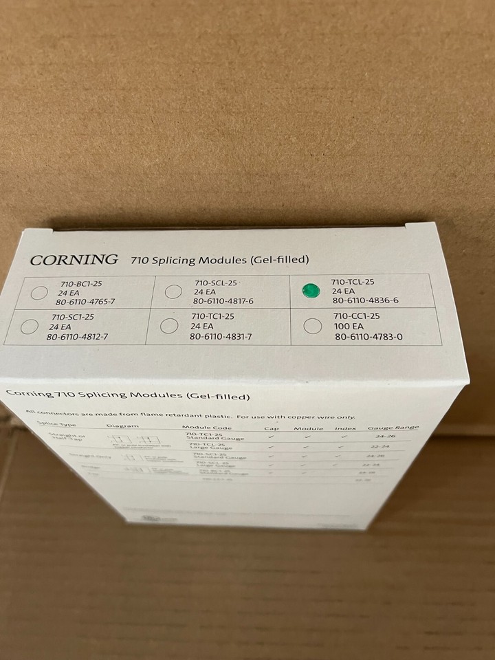 3M 710 Splicing Modules 25 Pair Gel-Filled 710-TCL-25 Corning 24ct | eBay