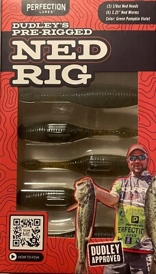 Perfection Lures Dudley's Pre-Rigged Ned Rig- Green Pumpkin Violet ...