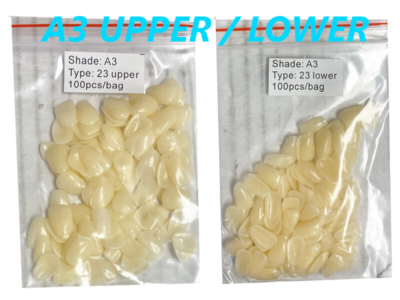 100 Pcs Dental Ultra-Thin Veneers Resin Teeth A1-A2-A3 Shade Upper ...