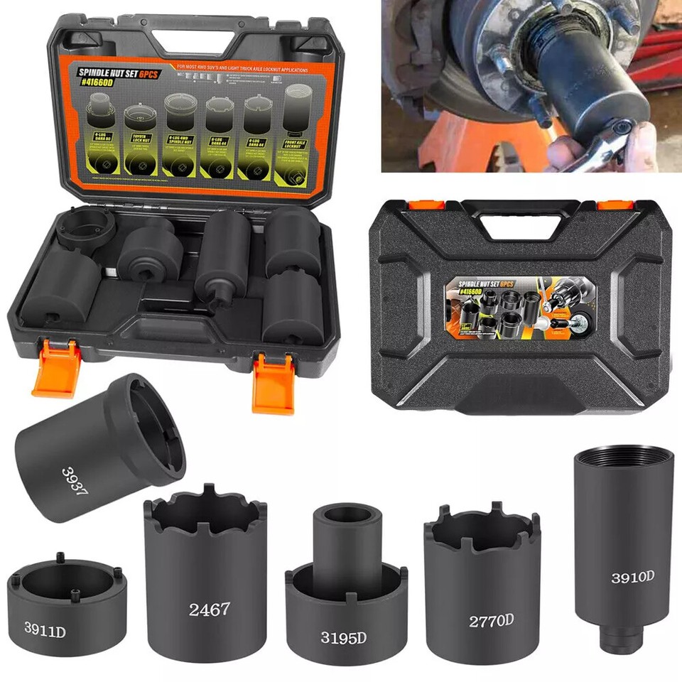 6pcs Spindle Nut Set 41660D 4WD Spindle Nut Socket Puller for Ford Dana ...