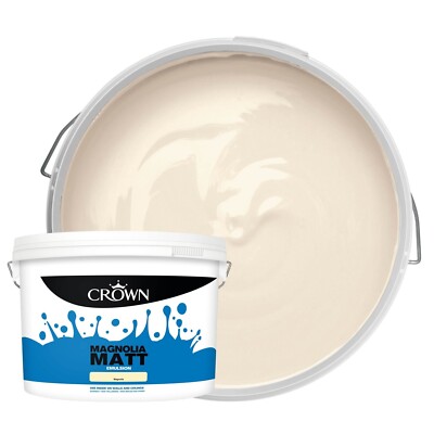 Crown Emulsion Interior Paint Magnolia Matt 10L | eBay UK