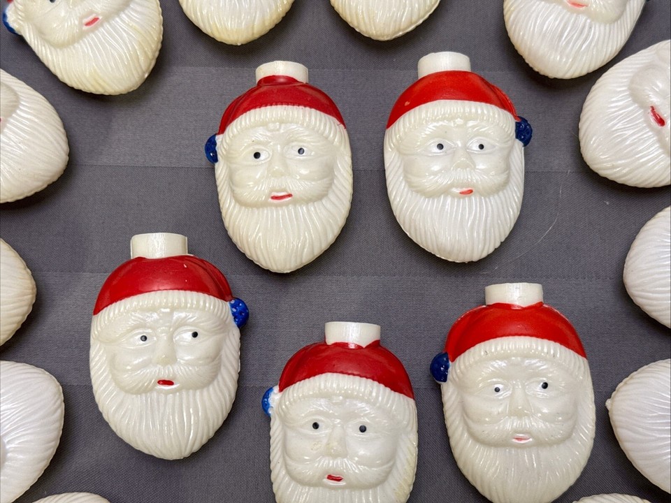 (20) Vintage Plastic Santa Head Christmas String Light Covers-2” | eBay